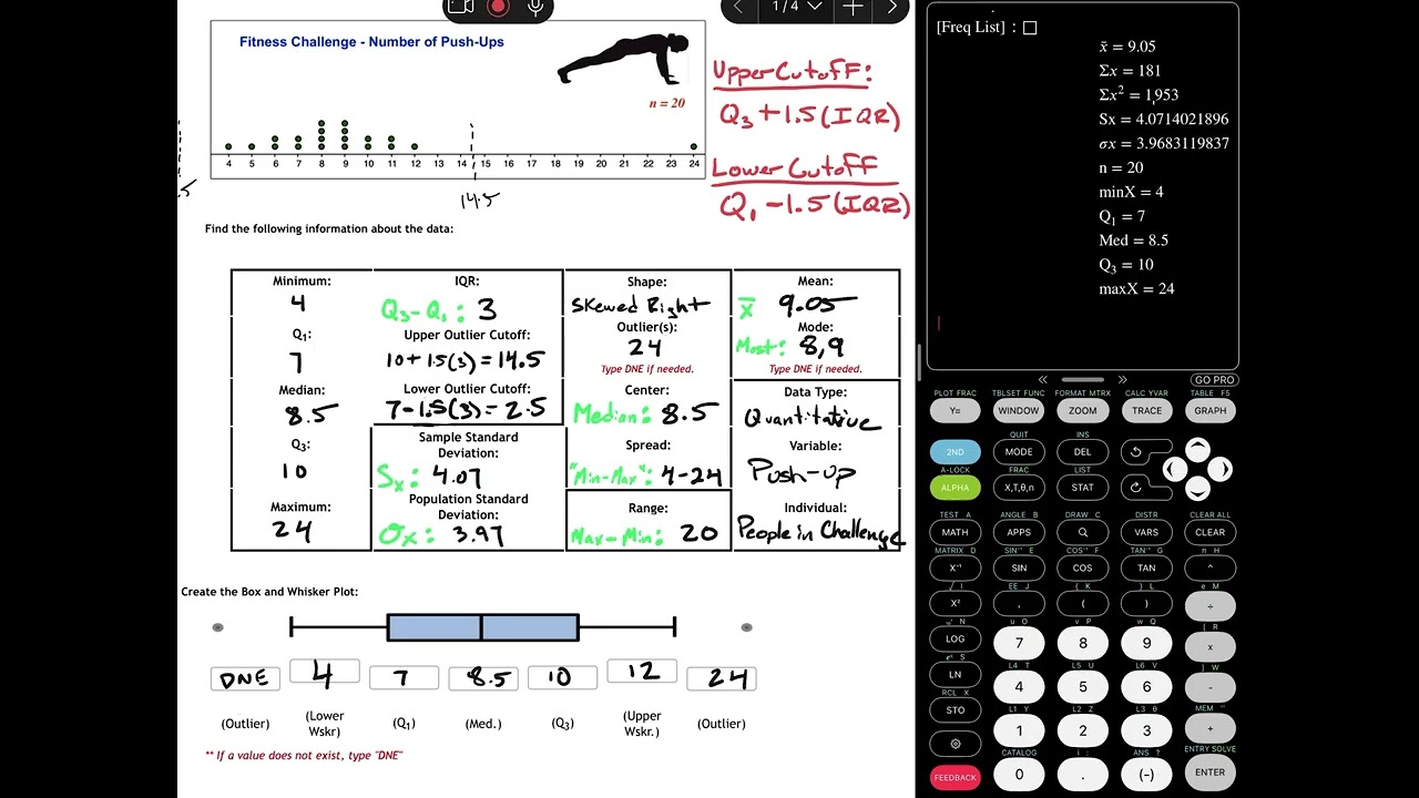STAT.2A - Quantitative Dot Plots, Box & Whisker, Stem & Leaf, Histogram