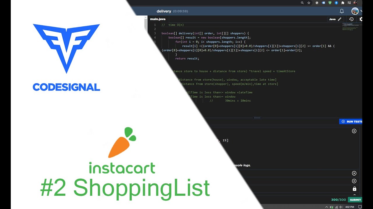 CodeSignal Instarcart COmpany Challenge #2 ShoppingList