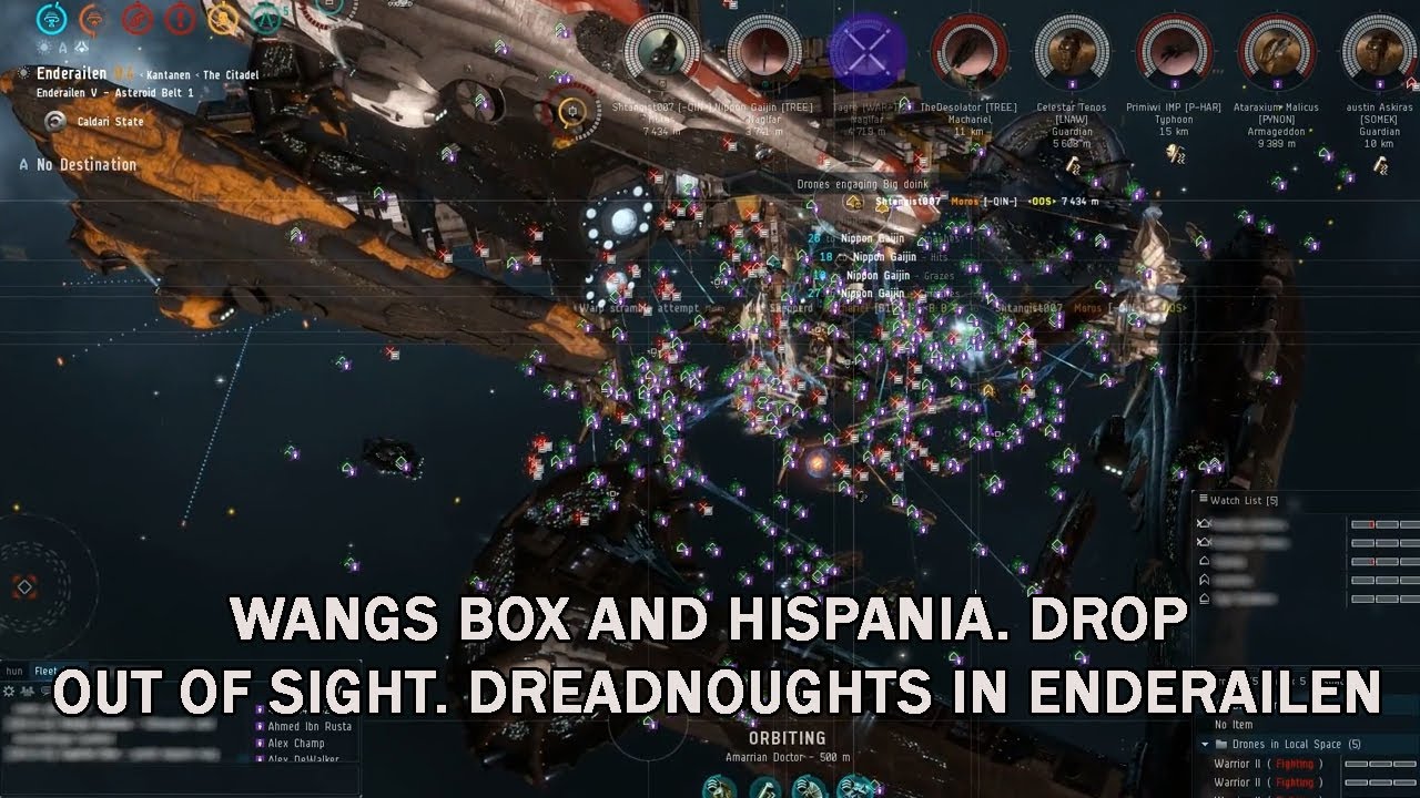EVE Online: Wangs Box and HISPANIA. drop Out of Sight. dreadnoughts in Enderailen