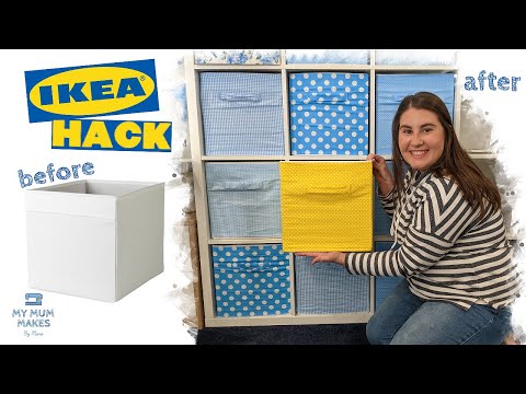 IKEA HACKS STORAGE BOX DIY | Custom Fabric Drona Box Covers for Kallax Unit