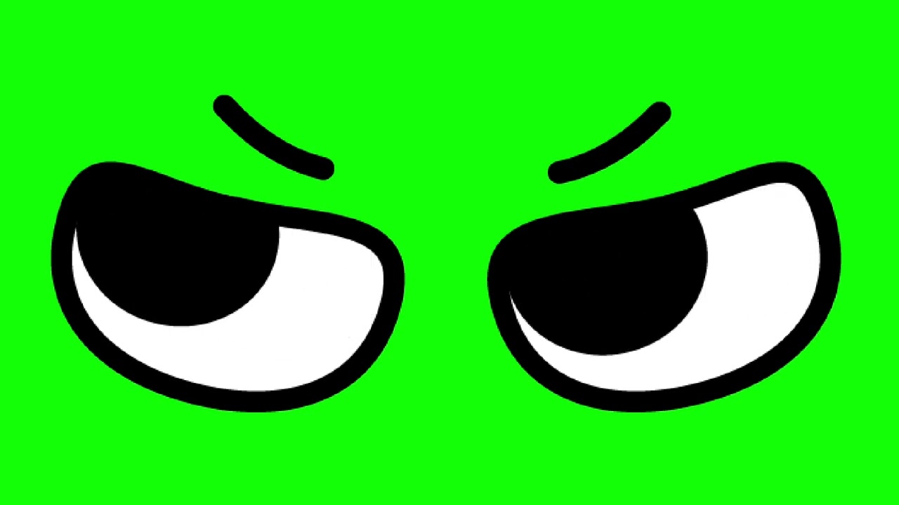 CUTE ANGRY EYES EMOTICON GREEN SCREEN