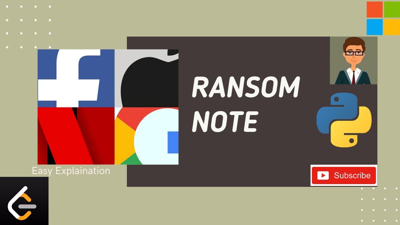 Ransom Note leetcode Python solution(Easy Explaination)- May Day 3 leetcode|Coding Interviews