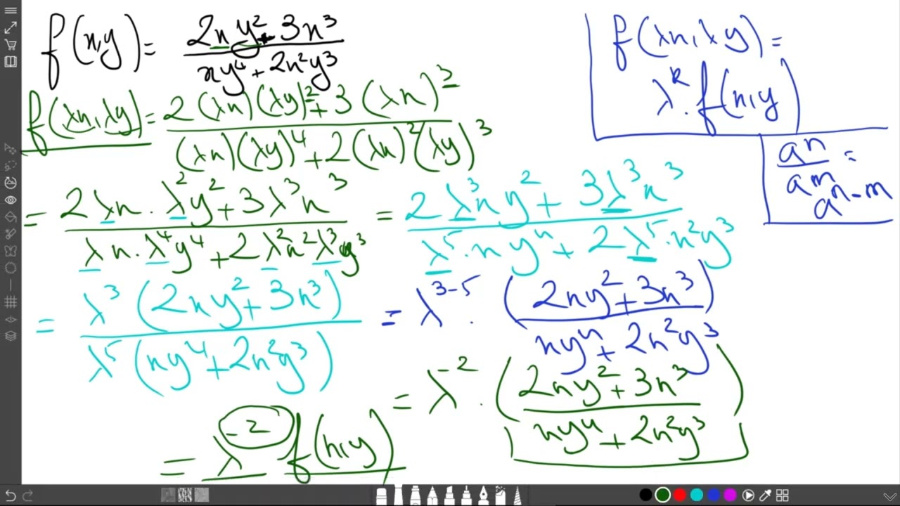 Exercice corrigé fonction à plusieurs variables degré d'homogénéité et dérivées partielles