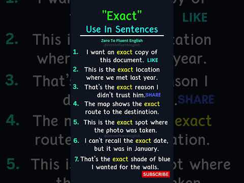 Exact, Use In Sentences|| learn spoken english at home ||#ytshortsvideo @Zerotofluentenglish
