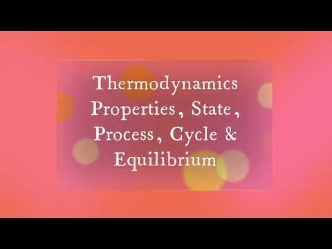 Thermodynamics Properties, Process, State, Cycle & Equilibrium