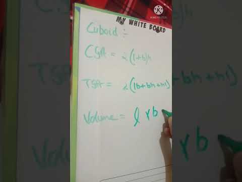 #SHORT CUBOID|| FORMULA OF TSA CSA AND VOLUME ||