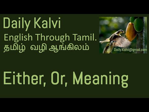 Either or meaning in Tamil. தமிழில் அர்த்தம், விளக்கம்
