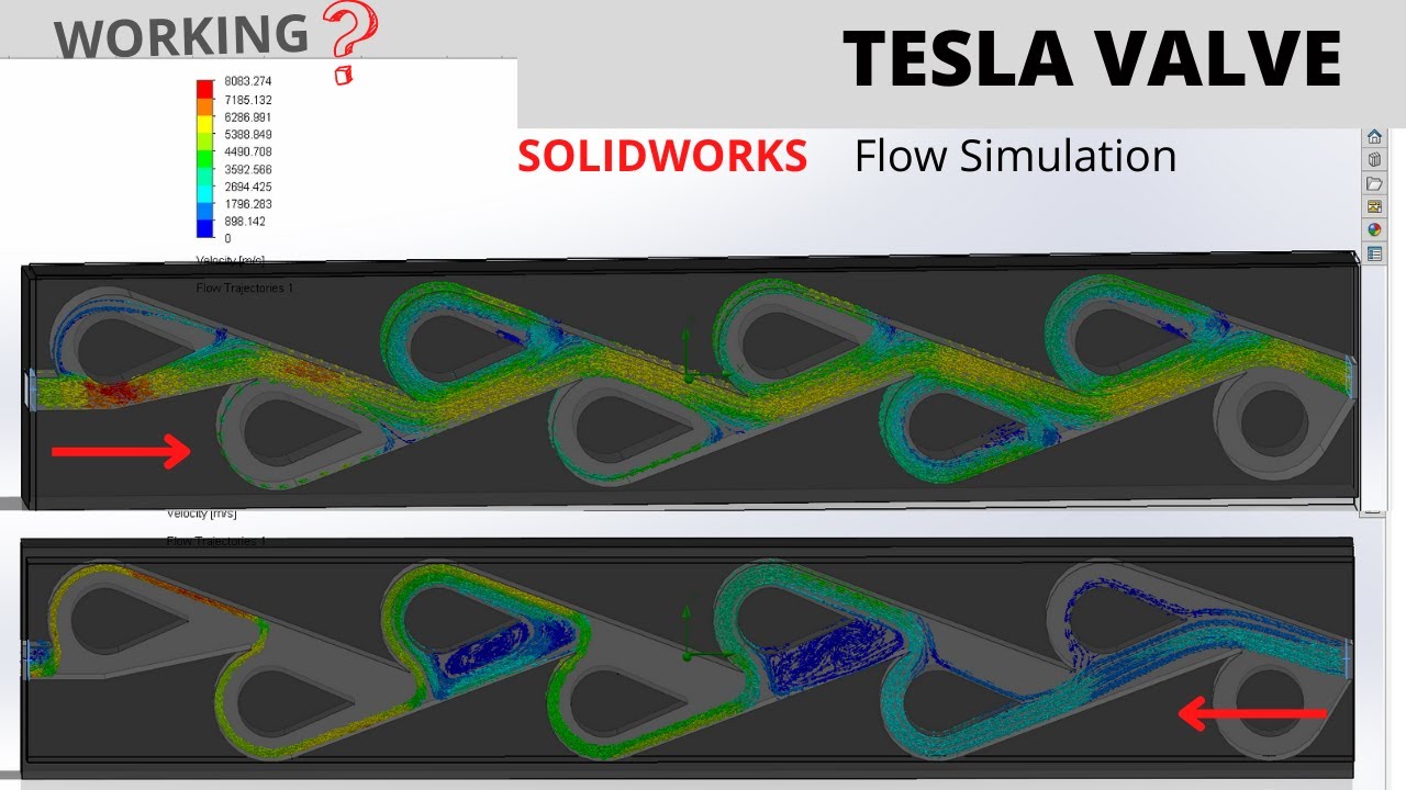 TESLA VALVE Flow Simulation in SOLIDWORKS | Solidworks simulation tutorial for beginners.