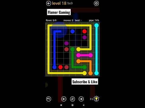 Flow Free || Classic Pack || 9x9 || Level 18 Gameplay