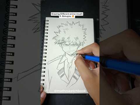 Drawing Different anime mouth ft. Bakugou 🔥 #shorts #anime #bakugou