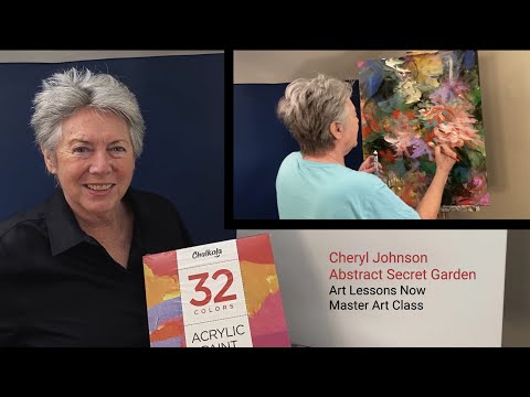 Cheryl Johnson_Secret Garden Abstract: Chalkola Acrylic Color Paints:  Review Master Art Class