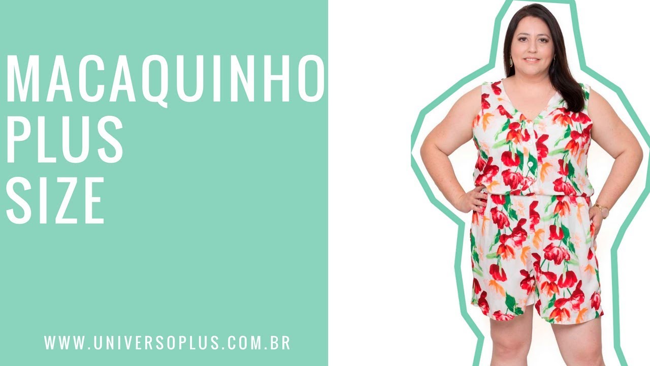 Macaquinho Plus Size Floral  | UNIVERSO PLUS