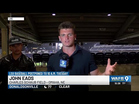 LSU vs. UCLA game delayed due to weather in Omaha