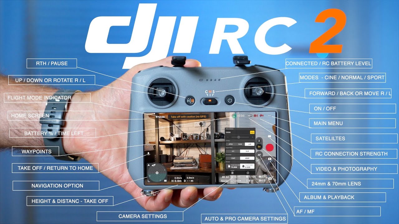 DJI RC 2 User Manual Tutorial: Mini 4-5 Pro - Air 3 - Air 3s - NEO 2