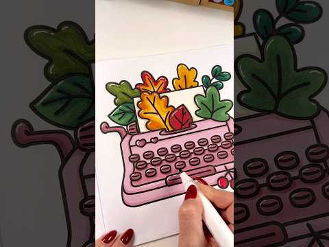 Cozy typewriter - Cozy Hygge coloring book #coloringbook #asmr #coloringcommunity #art #asmrcoloring