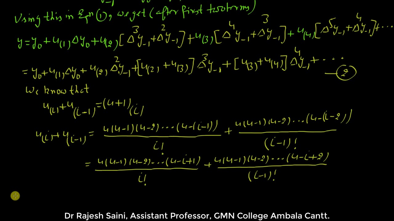 Proof of Gauss forward interpolation formula--Dr Rajesh Saini
