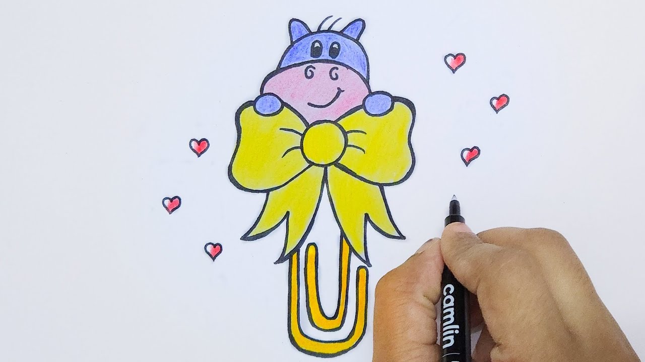 HOW TO DRAW A CUTE PIN 📎EASILY | DRAWINGS FOR KIDS AND TODDLERS