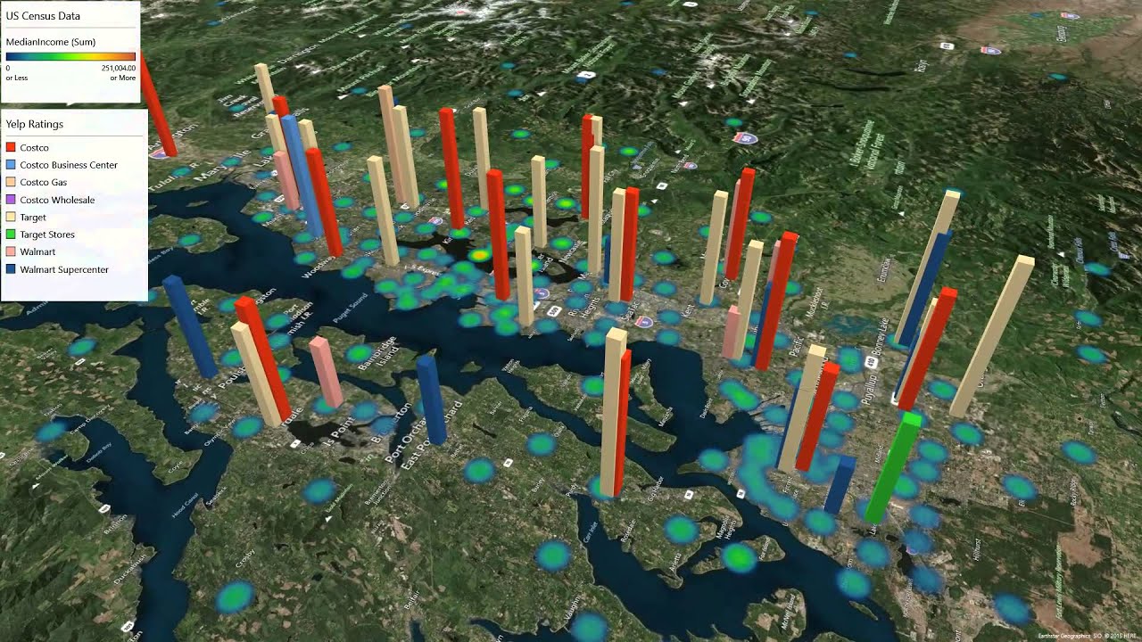 Dataviz for Target & Walmart using Power Map