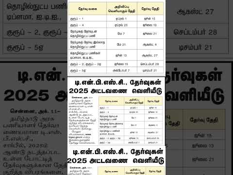 TNPSC 2025 Annual Planner #tnpsc