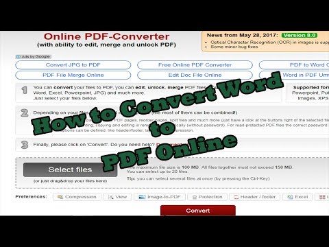 How to Convert Word to PDF Online using Online2PDFdotCOM| PDFConverterTutorials