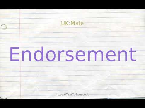 How to pronounce endorsement