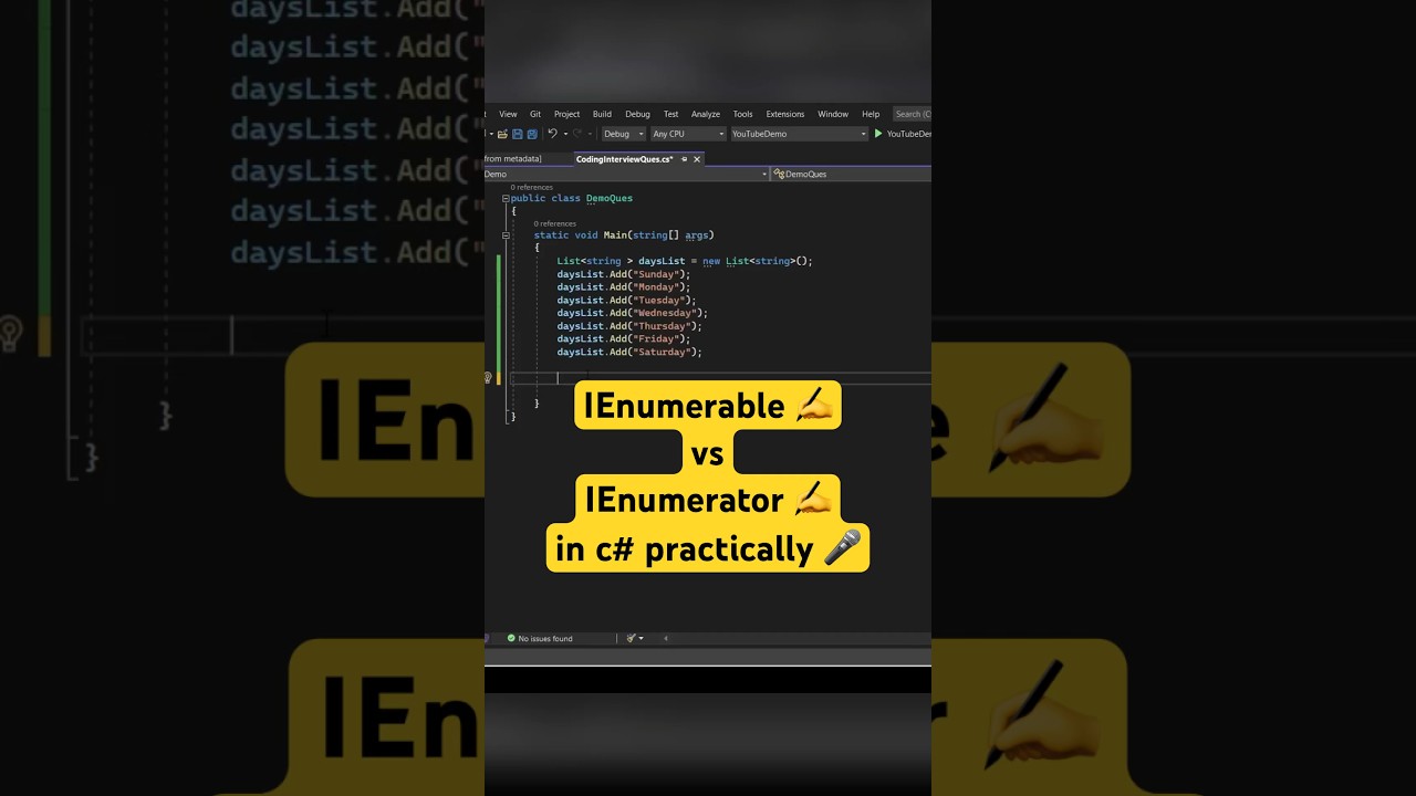 IEnumerable vs IEnumerator in C# #shorts #coding #csharp