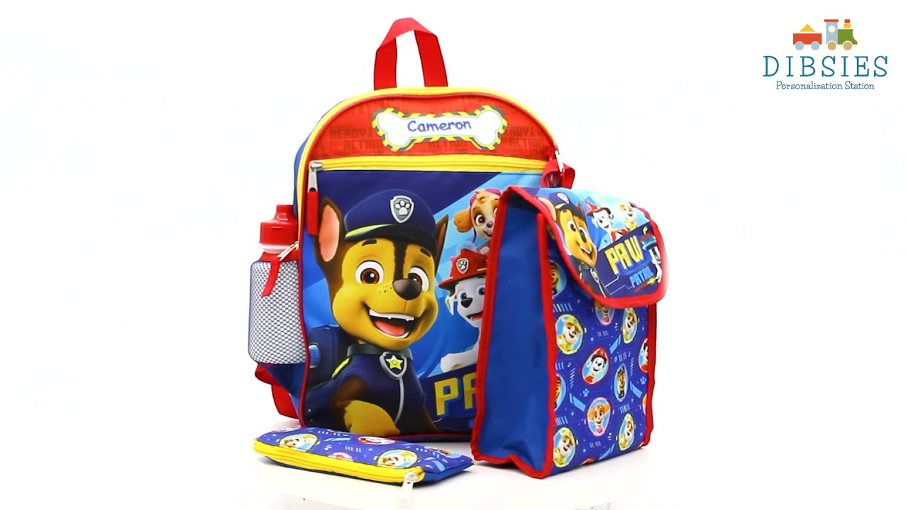 Personalized Dibsies Paw Patrol Backpack 5-Piece Set