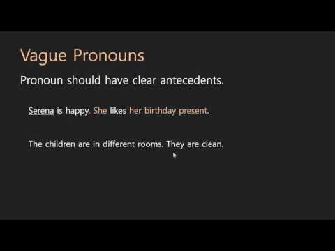 Grammar Lessons | Vague Pronoun