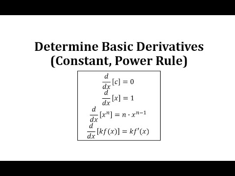 Determine Basic Derivatives (Constant, Power Rule) | Math Help from ...