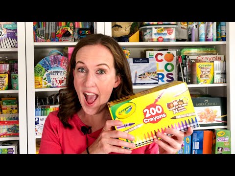 Unbox, Sort and Name all the Crayons in the 200 Crayola Crayon Box!