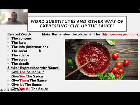 English Slang #12 - 'Give Up The Sauce'