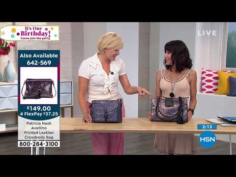 Patricia Nash Rienzo Kimono Tapestry Print Leather Satch...