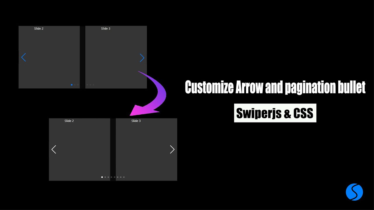 How to customize arrow buttons and pagination color in swiper.js