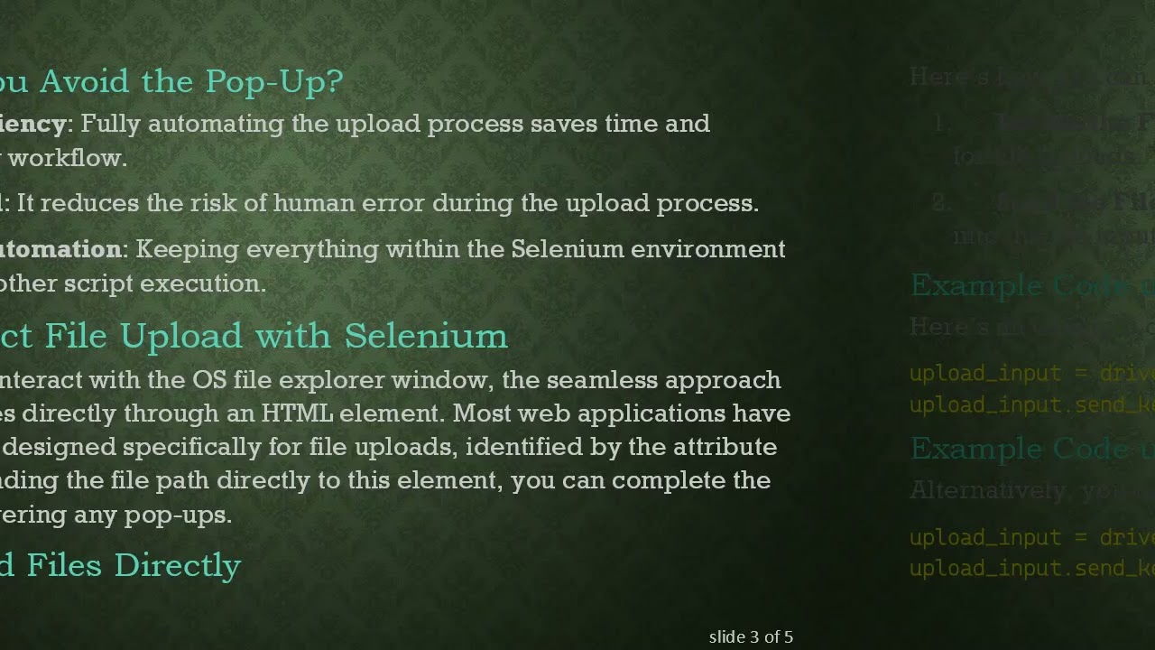 How to Avoid OS Pop-Up While Uploading Files Using Selenium in Python