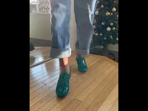 Verdigris Green Shiny Patent Leather J-Sams Tap Shoes From Bloch