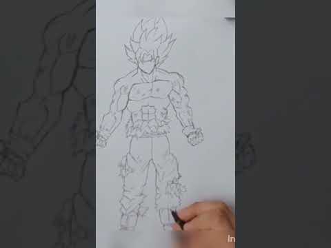 Drawing Goku-Coffee Painting