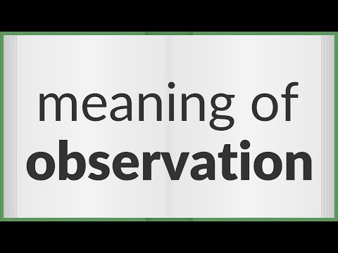 Observation | meaning of Observation
