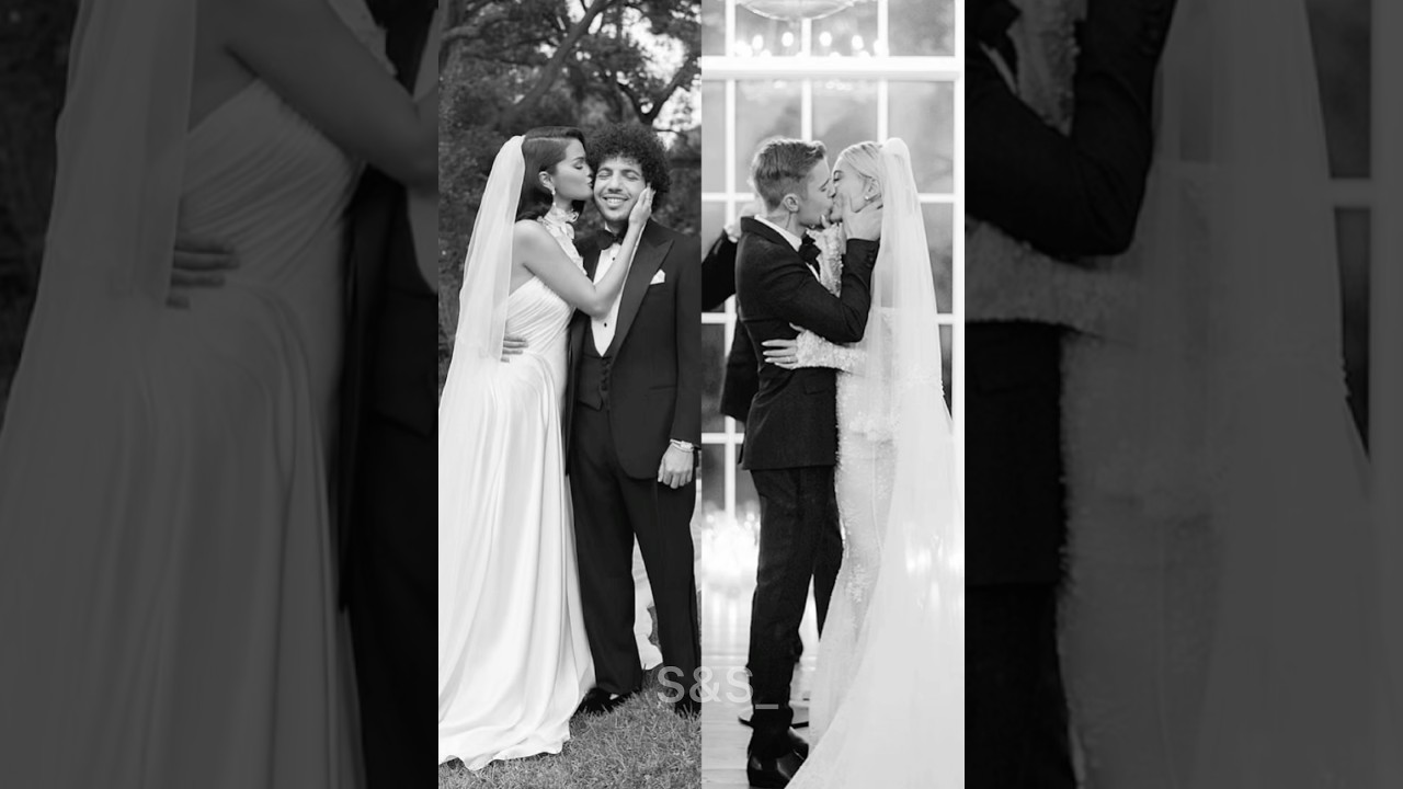 Selena Gomez and Benny Blanco wedding | Hailey Bieber and Justin Bieber Wedding 🥹❤️ #fyp #shorts