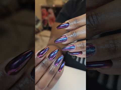 Purple Chrome Nails with ButterBling #highpointnails #nails #glitter #nailart #chromenails