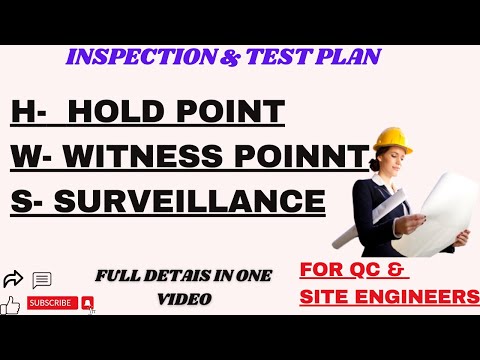 What is Hold Point, Witness Point And Surveillance Point in Inspection| Inspection And Test Plan.