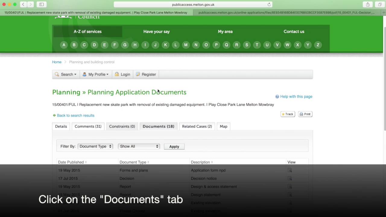 How to search for a planning application - Simple Search