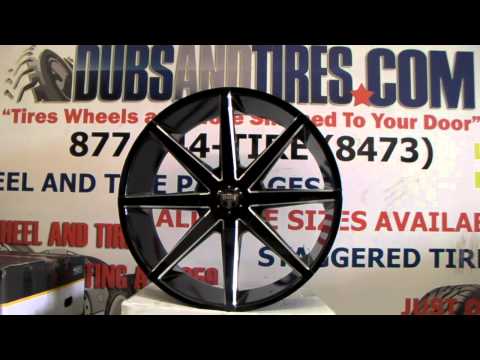 877-544-8473 24" Inch DUB Push S109 Black Milled Rims Concave Truck Wheels Free Shipping