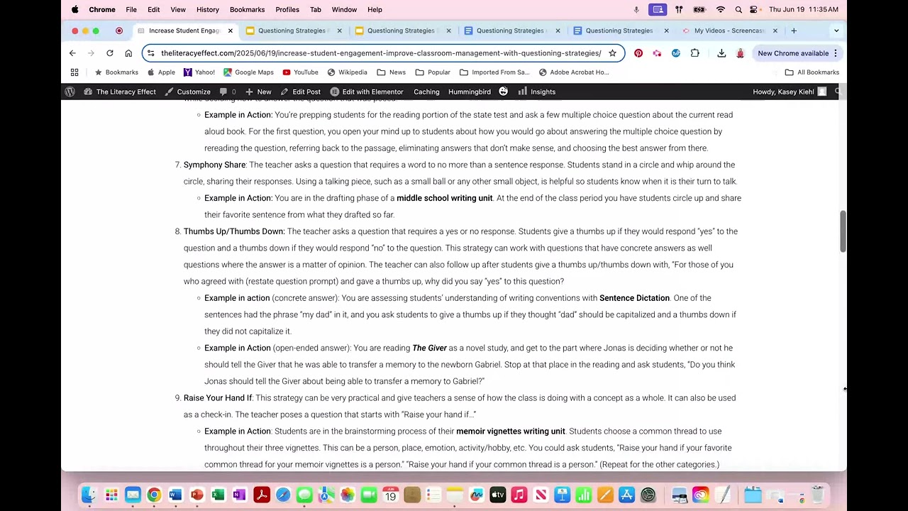 Questioning Strategies to Increase Student Engagement and Improve Classroom Mangagment