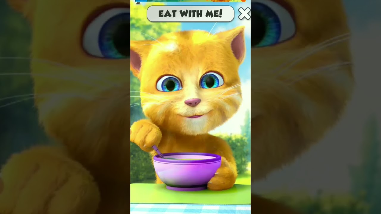eating with me talking ginger 2 🍎🍓🍟🌶️🍐🍉🍔#tom #talkingginger2 #talkingtom2 #gamingtvmaster939
