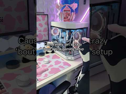 Iโm Pink Gaming Setup Tour #kawaii #pink #gaming #gamergirl #shorts #setup #gamingsetup #fyp #cute