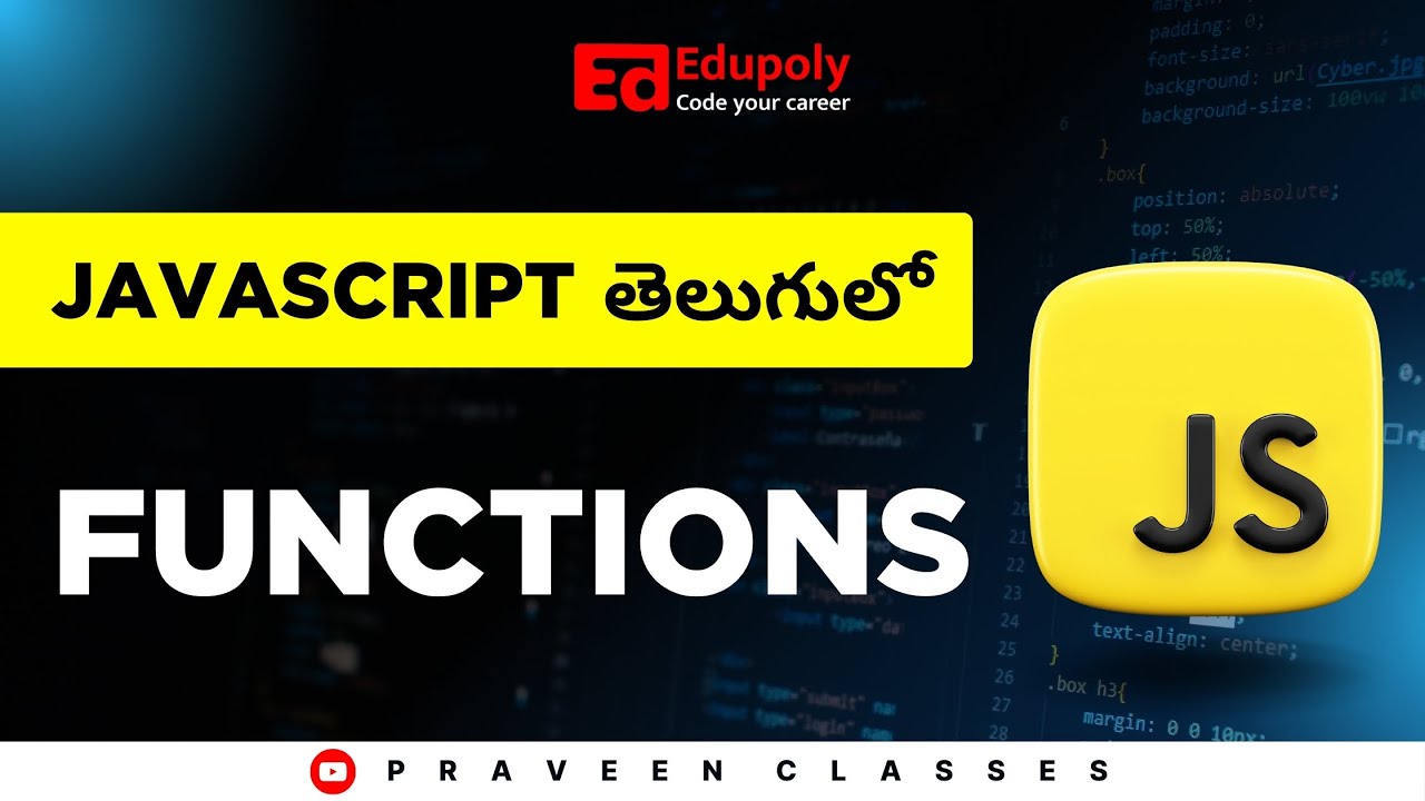 JavaScript Function in Telugu || 2024