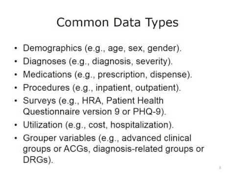 Data Types Overview and Demographics