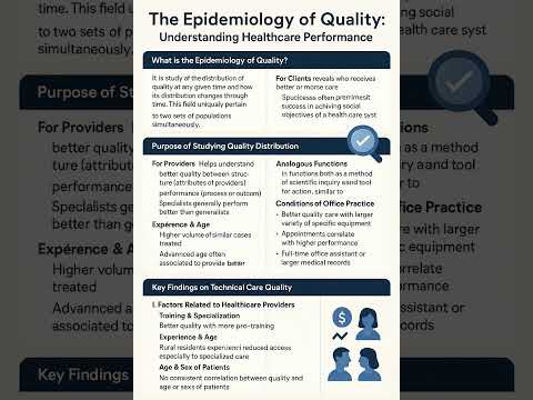 Epidemiology of Healthcare Quality: Key Insights & Impacts