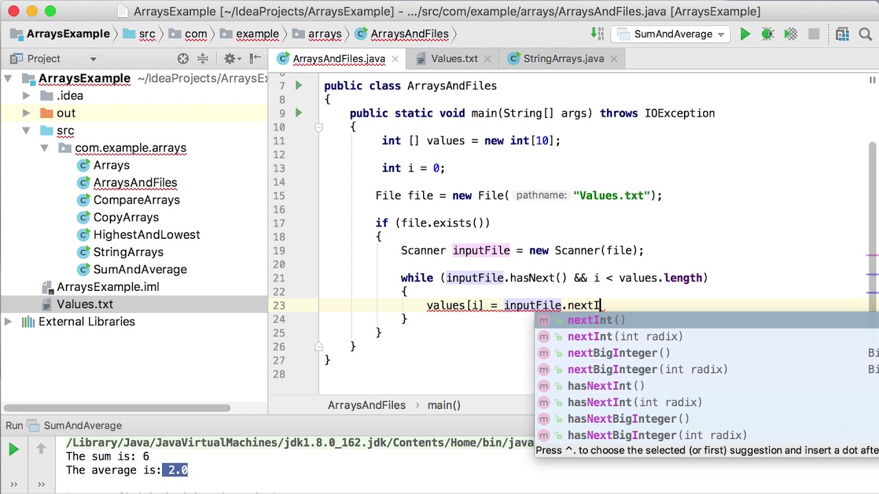 21. Arrays with Files and String Arrays