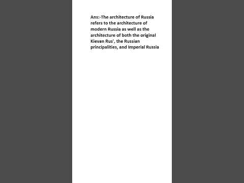 What is Architecture of Russia?